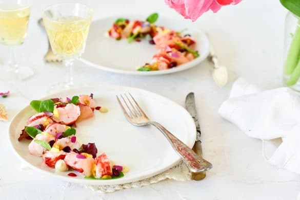 Salade de homard au pamplemousse et mayonnaise au yuzu